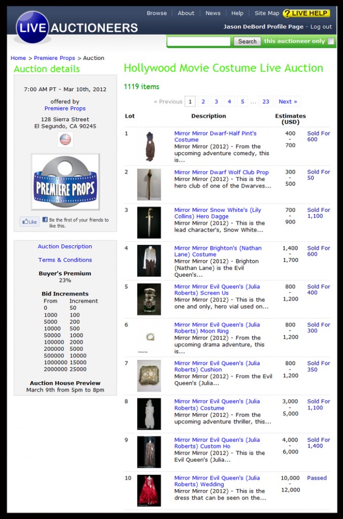 Mirror Mirror or Deja Vu? Premiere Props "Mirror Mirror" Movie Props ...